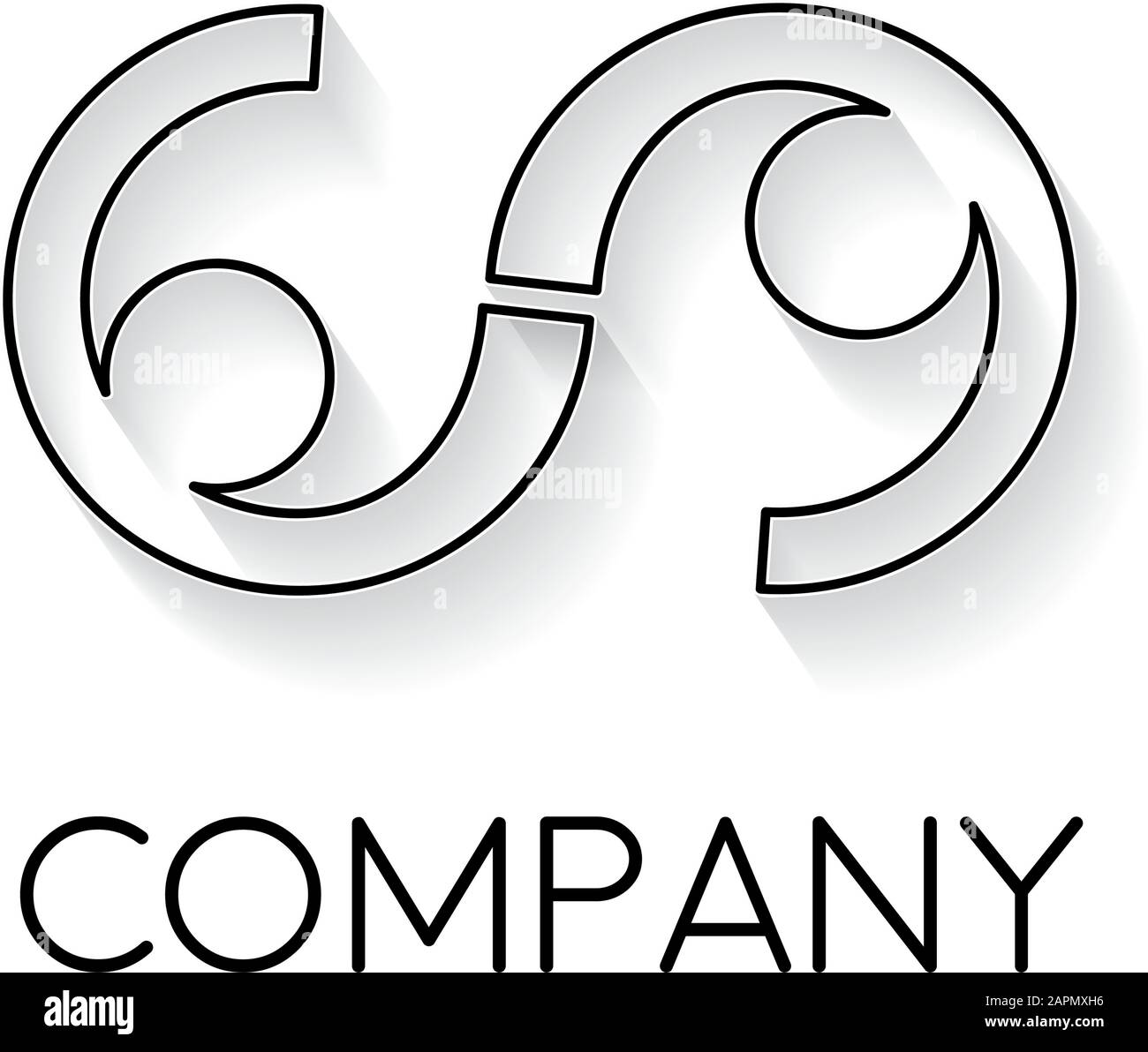 Vector sign abstract friendship infinity, in linear style Stock Vector ...