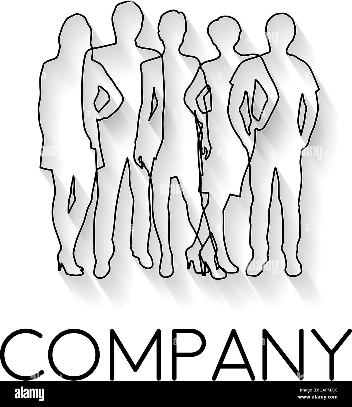 Vector sign abstract people at the work, in linear style Stock Vector ...