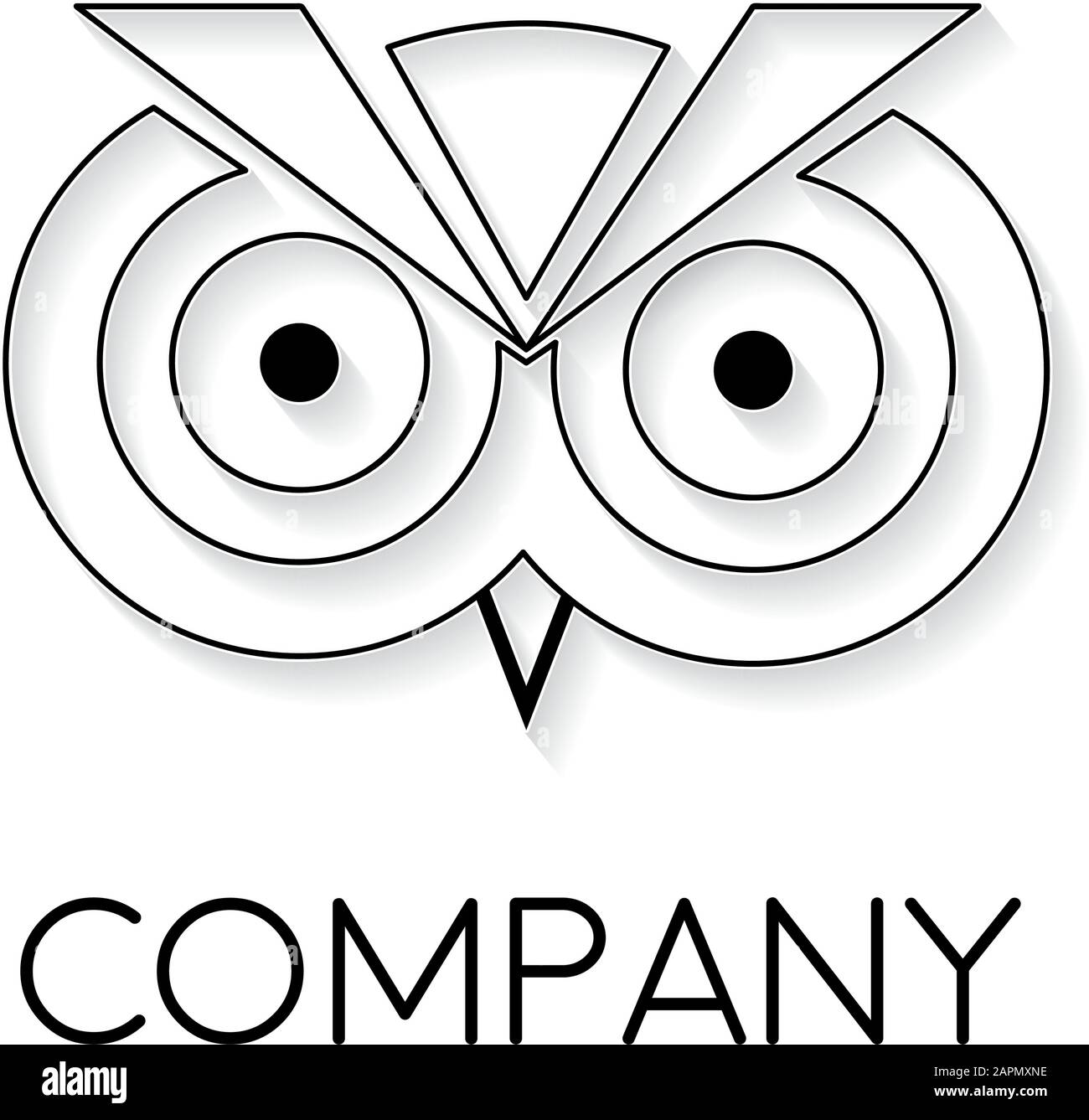 Vector sign abstract owl, in linear style Stock Vector Image & Art - Alamy
