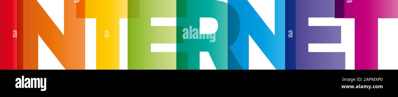 The word Internet. Vector banner with the text colored rainbow Stock ...