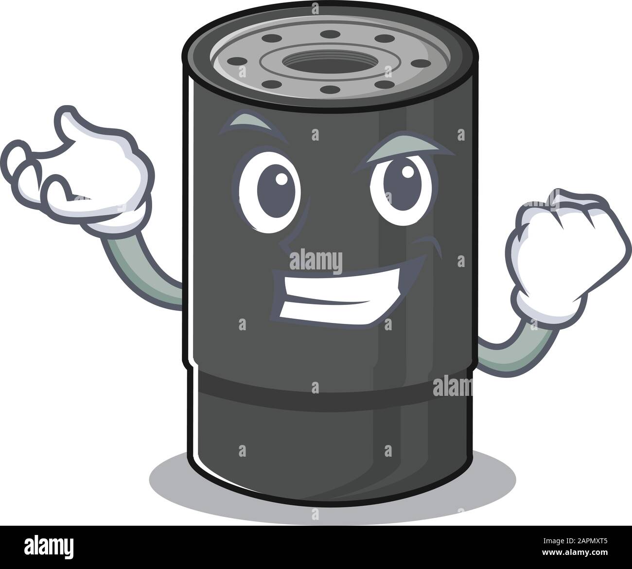 Happy confident Successful oil filter cartoon character style Stock ...