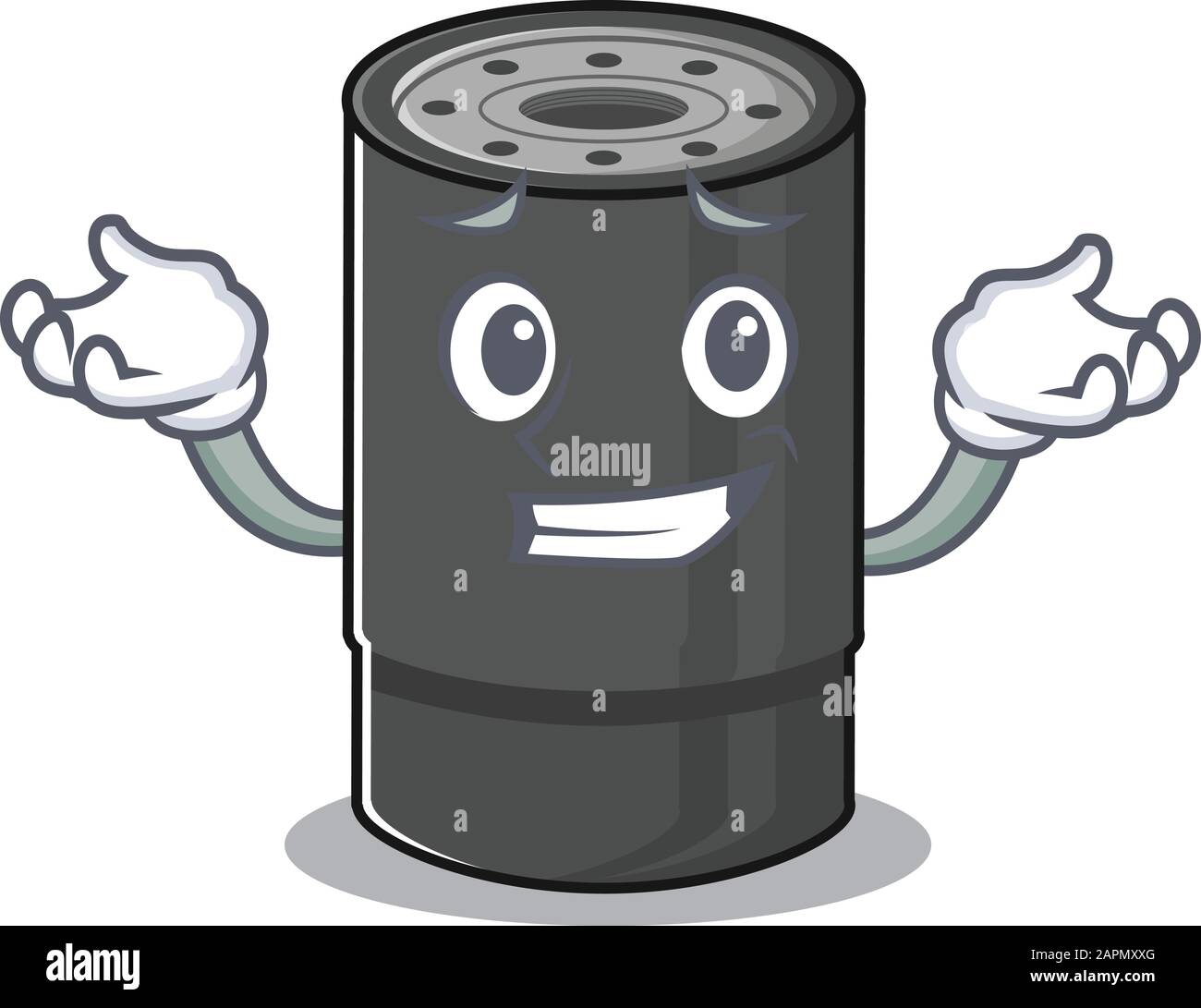 Super Funny Grinning oil filter mascot cartoon style Stock Vector Image ...