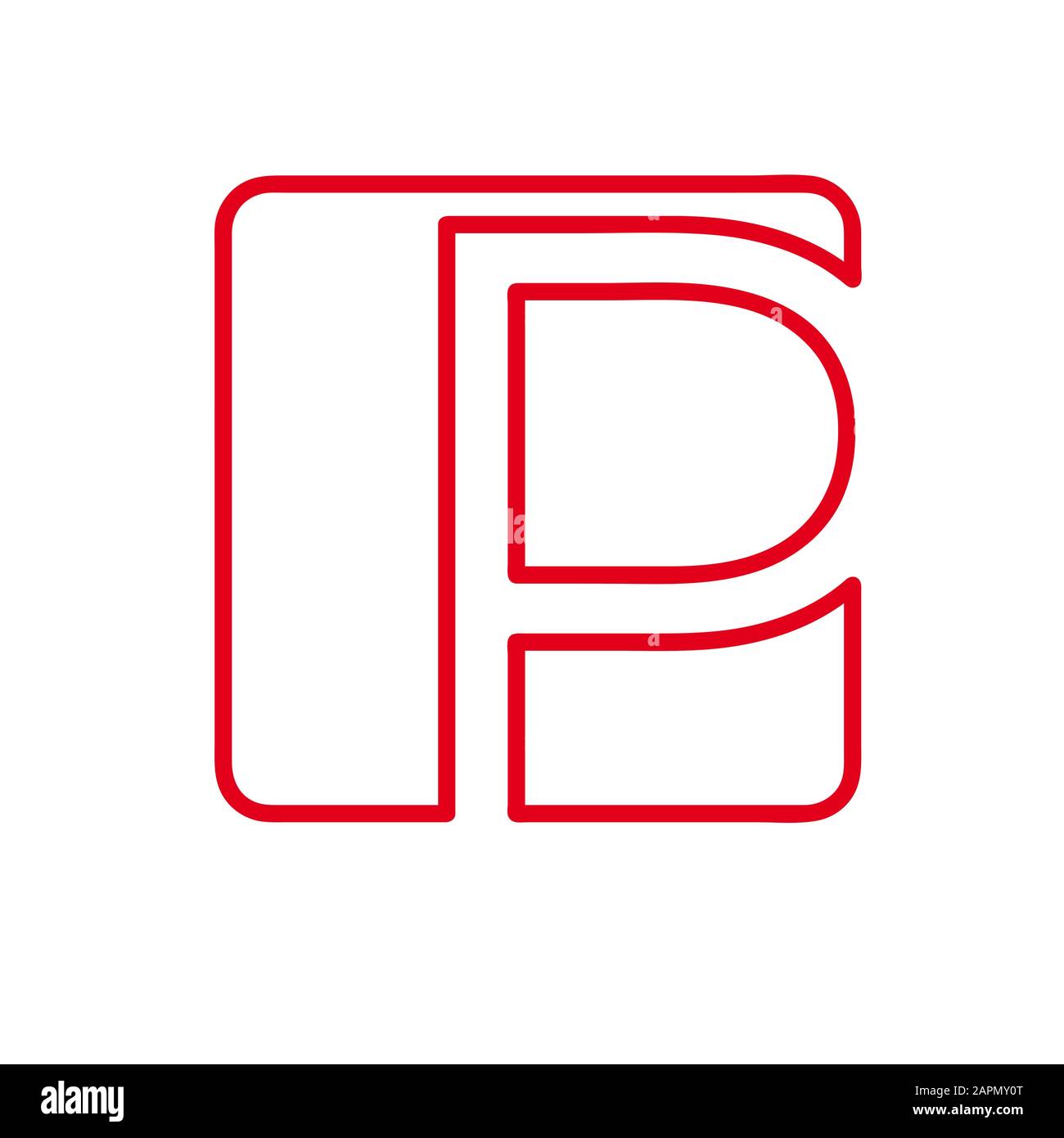 Vector initial letter P. Sign made with red line Stock Vector Image ...