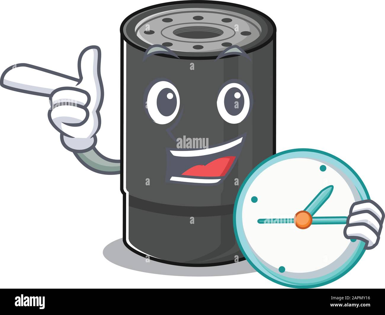 cartoon character style oil filter having clock Stock Vector Image ...