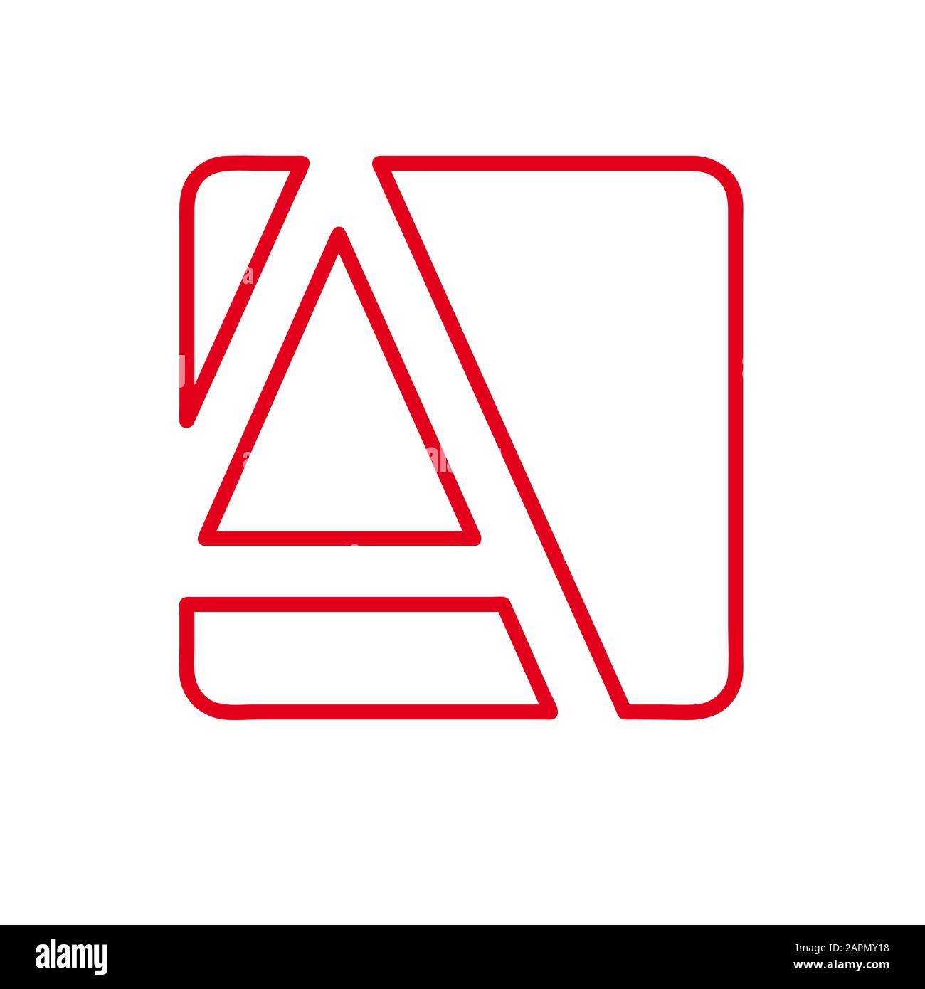 Vector initial letter A. Sign made with red line Stock Vector Image ...