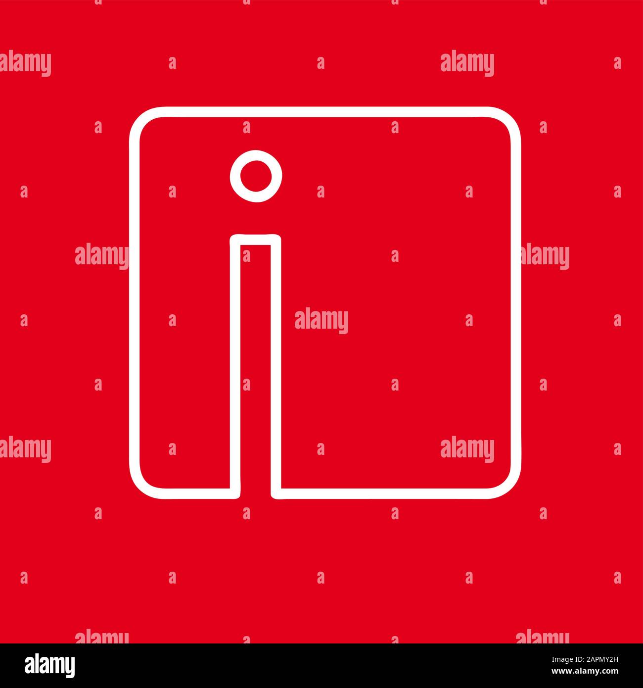 Vector initial letter I. Sign made with red line Stock Vector Image ...