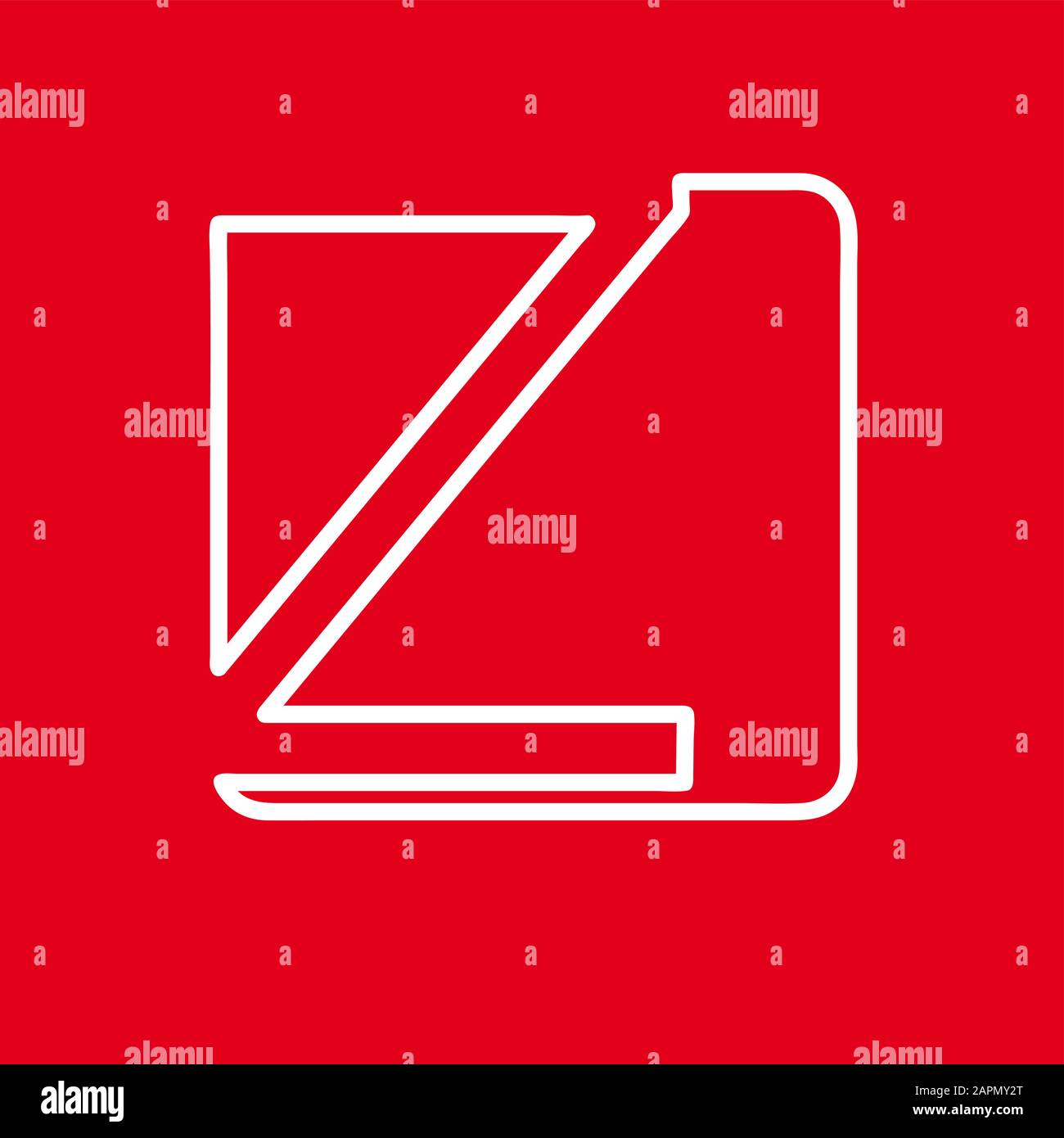 Vector initial letter Z. Sign made with red line Stock Vector Image ...