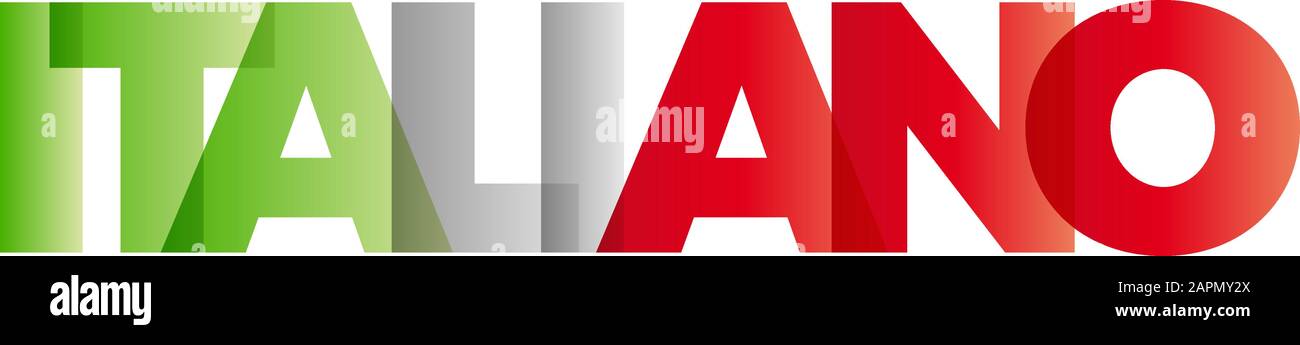 The word Italian. Vector banner with the text colored rainbow Stock ...