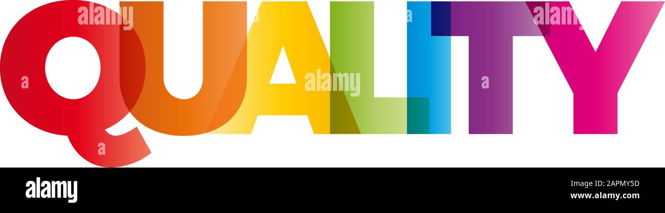 The word Quality. Vector banner with the text colored rainbow Stock ...