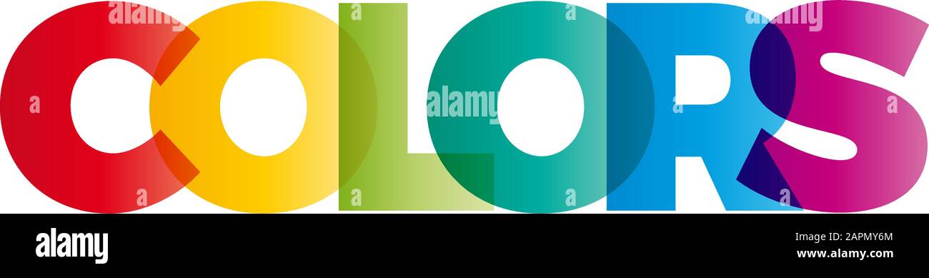 The word Colors. Vector banner with the text colored rainbow Stock ...