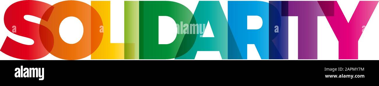 The word Solidarity. Vector banner with the text colored rainbow Stock ...