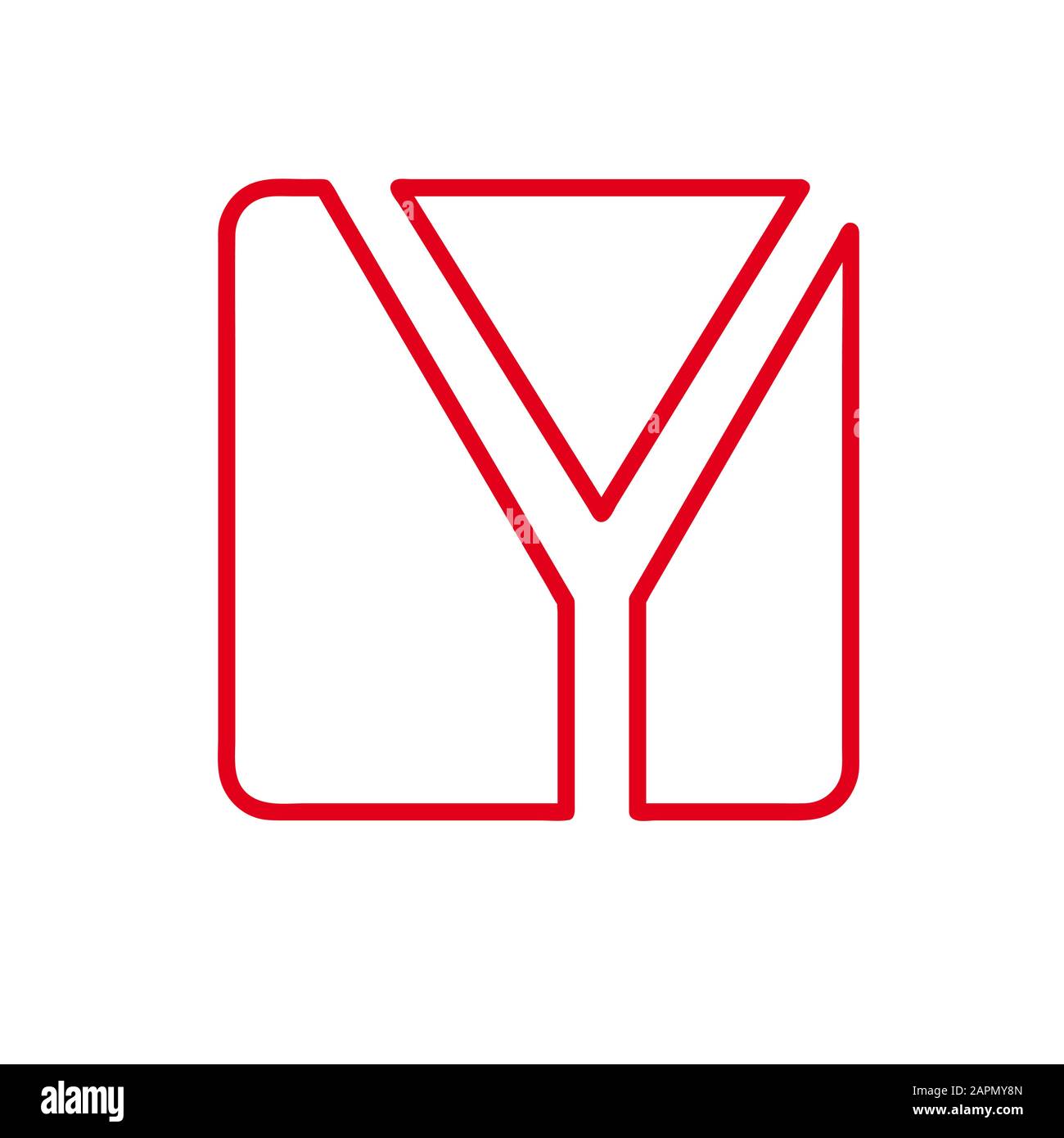 Vector initial letter Y. Sign made with red line Stock Vector Image ...