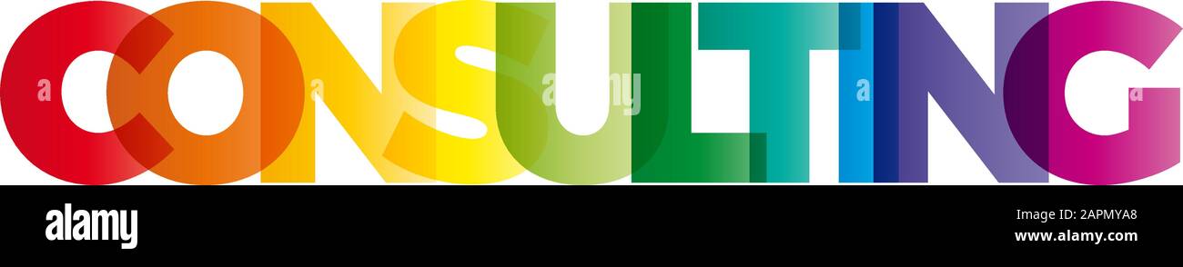 The word Consulting. Vector banner with the text colored rainbow Stock ...