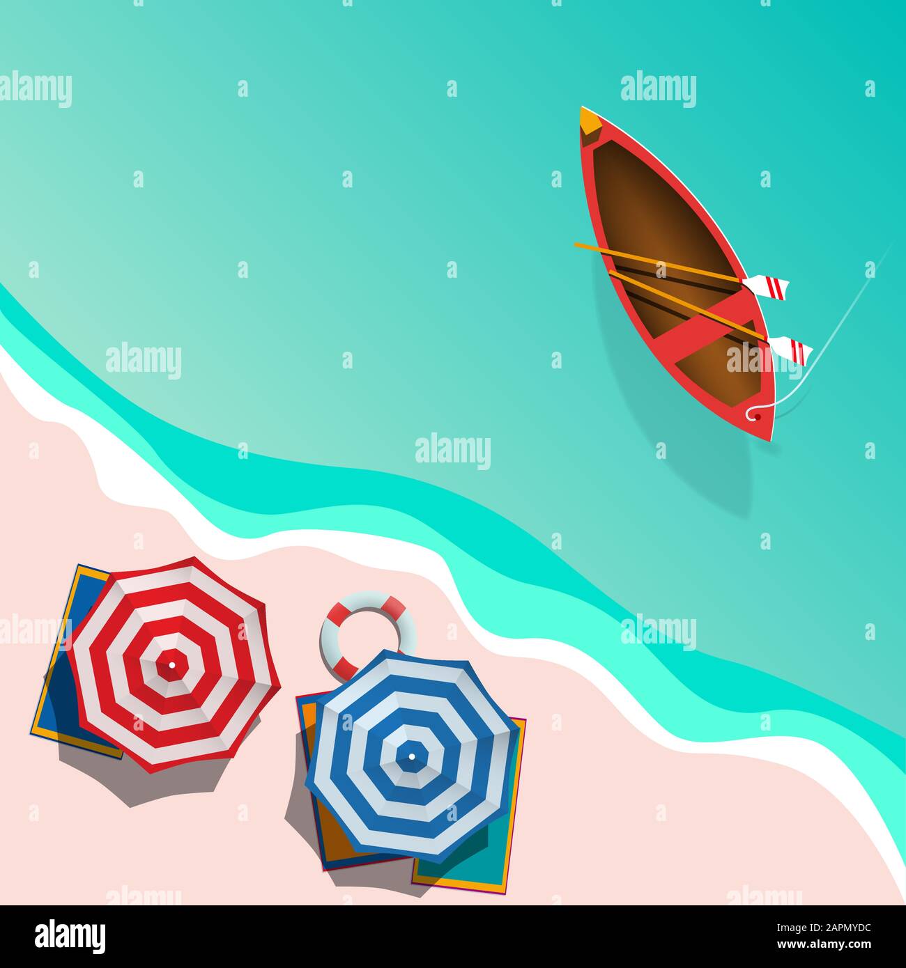 Vector Summer Background with boat Stock Vector Image & Art - Alamy