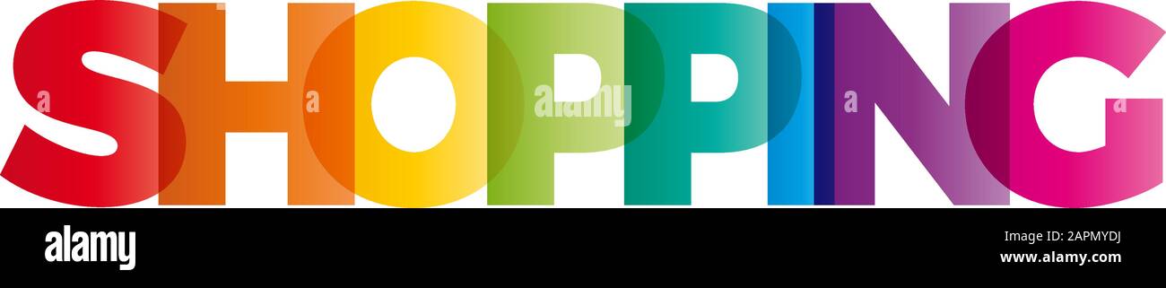 The word shopping. Vector banner with the text colored rainbow Stock ...