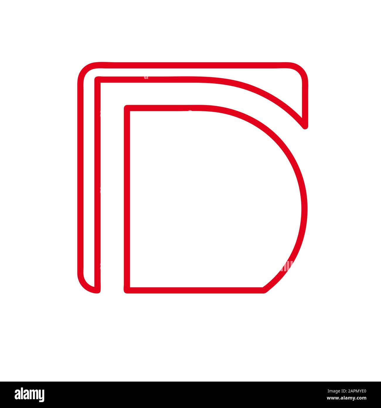 Vector initial letter D. Sign made with red line Stock Vector Image ...