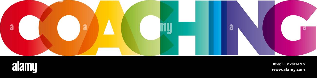 The word Coaching. Vector banner with the text colored rainbow Stock ...