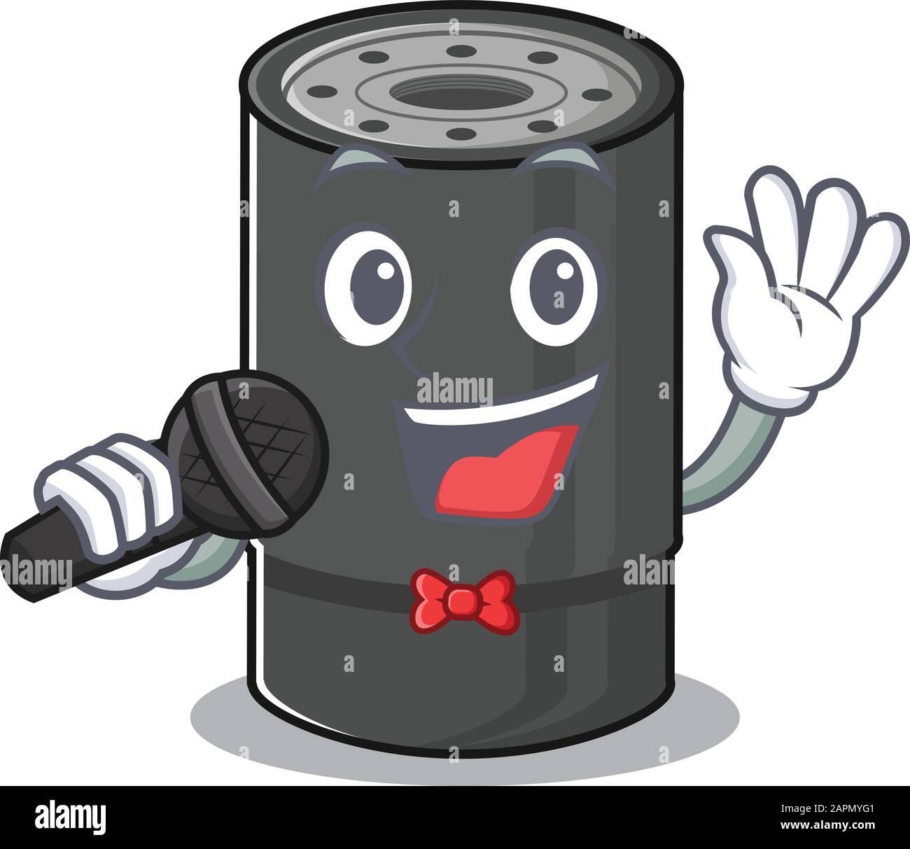 Happy oil filter singing on a microphone Stock Vector Image & Art - Alamy