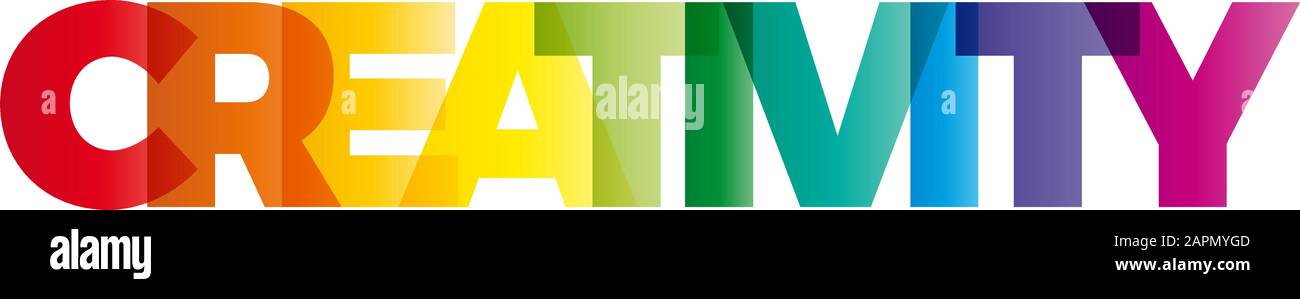 The word Creativity. Vector banner with the text colored rainbow Stock ...
