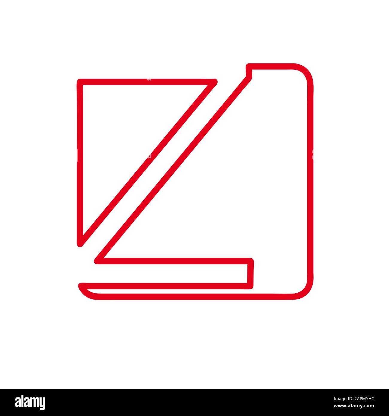 Vector initial letter Z. Sign made with red line Stock Vector Image ...