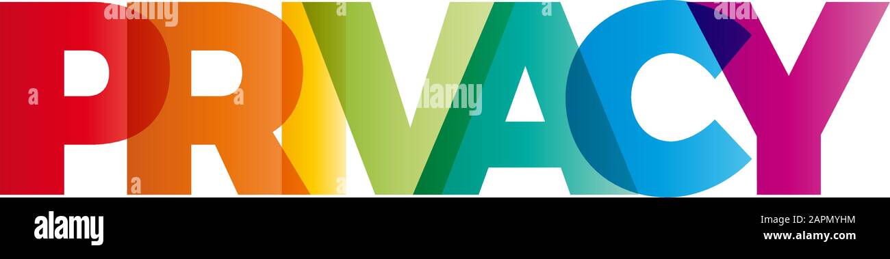 The word Privacy. Vector banner with the text colored rainbow Stock ...
