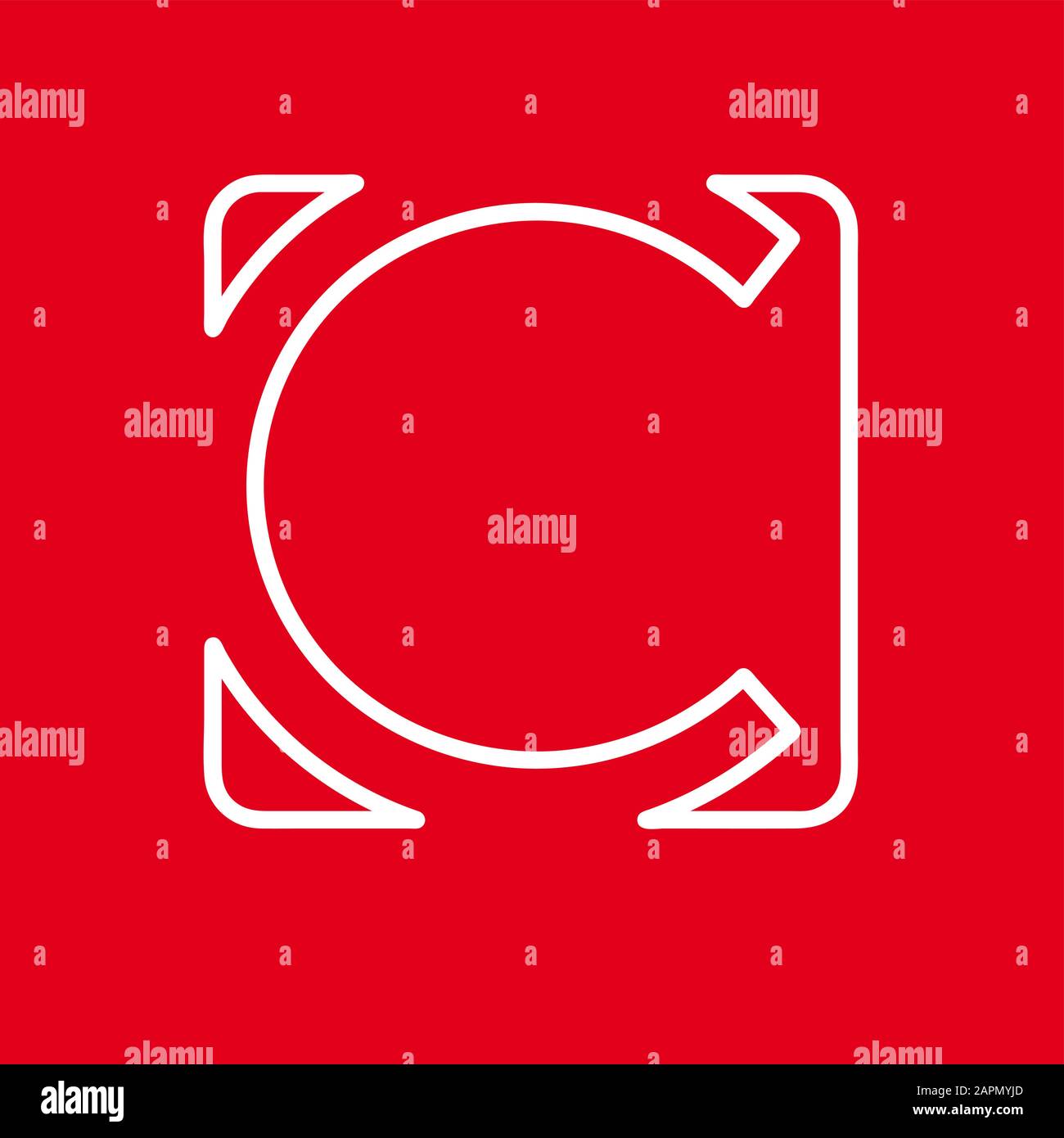 Vector initial letter C. Sign made with red line Stock Vector Image ...