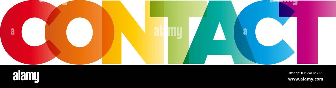 The word Contact. Vector banner with the text colored rainbow Stock ...