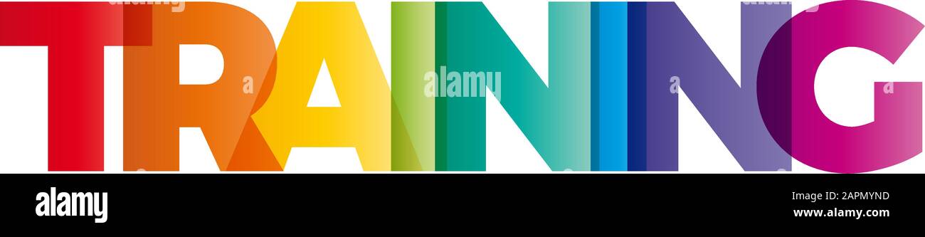 The word Training. Vector banner with the text colored rainbow Stock ...