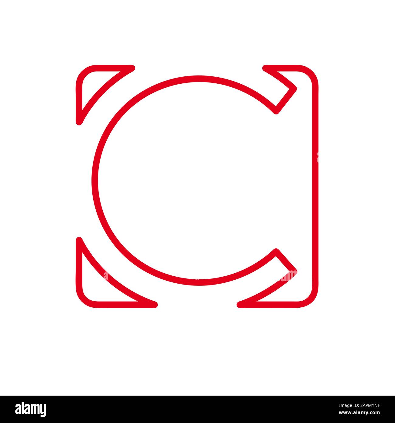 Vector initial letter C. Sign made with red line Stock Vector Image ...