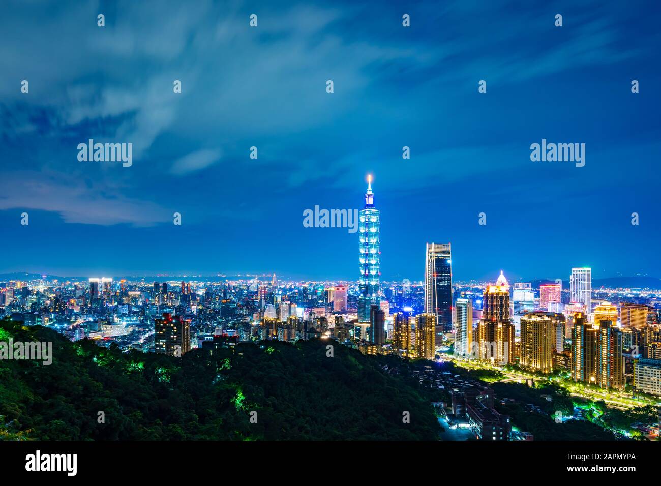 city night view of Taipei, Taiwan Stock Photo - Alamy