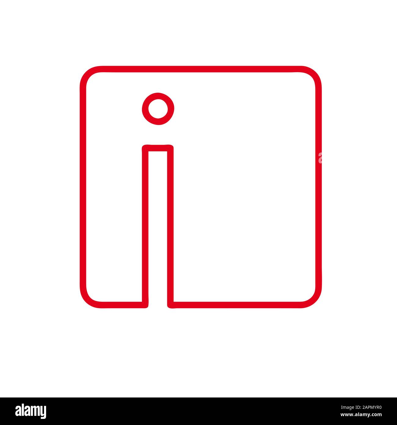 Vector initial letter I. Sign made with red line Stock Vector Image ...