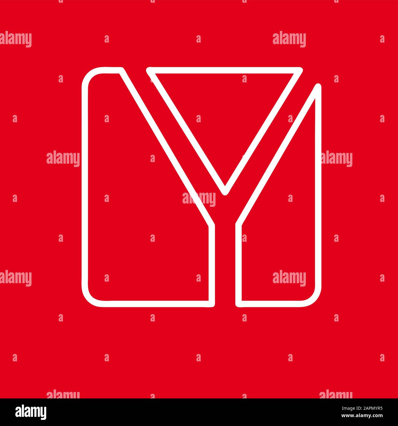 Vector initial letter Y. Sign made with red line Stock Vector Image ...
