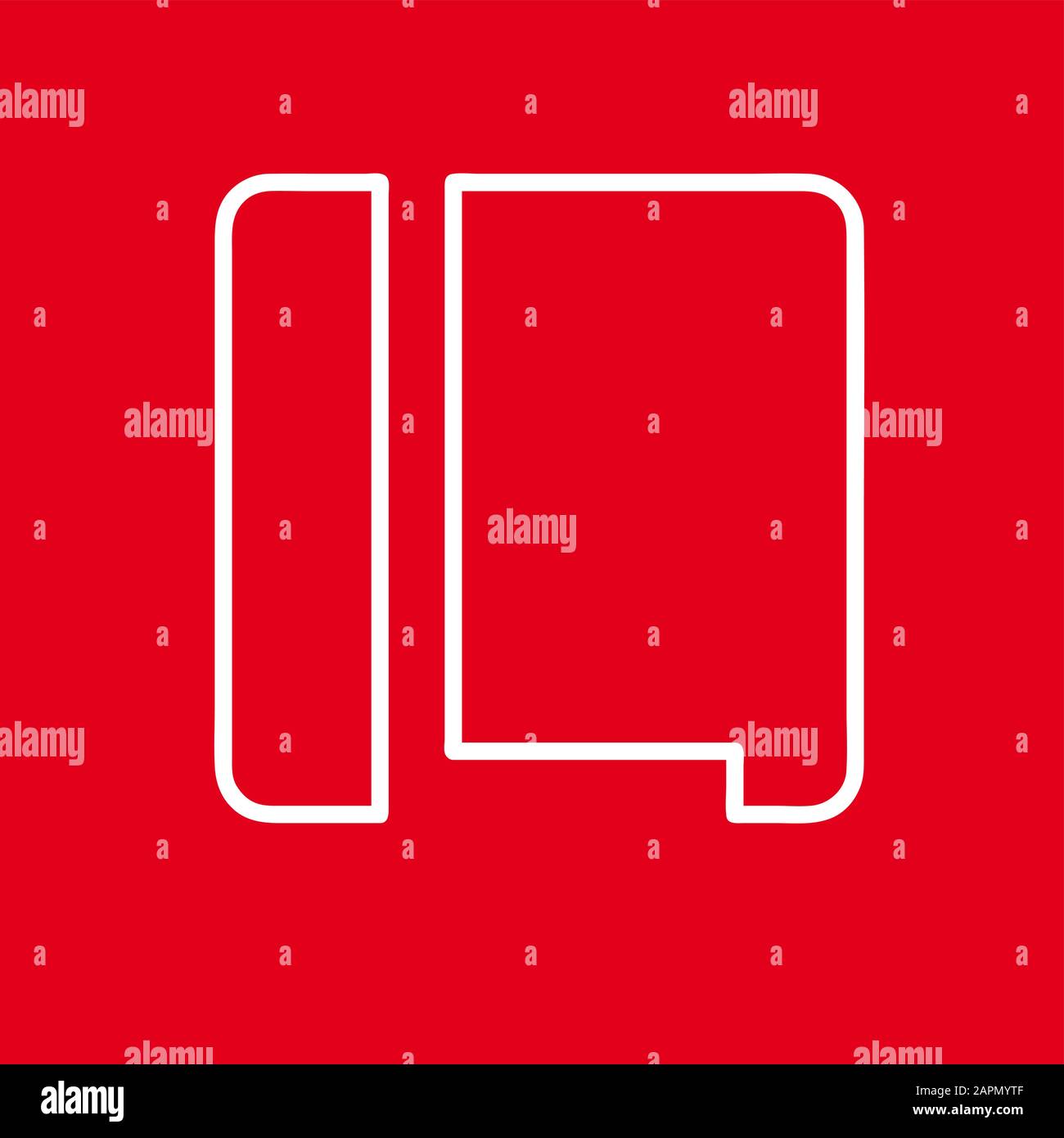 Vector initial letter L. Sign made with red line Stock Vector Image ...