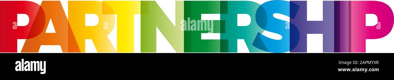 The word Partnership. Vector banner with the text colored rainbow Stock ...
