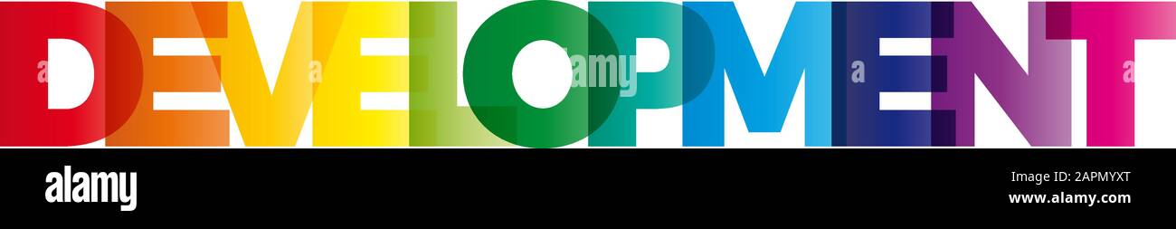 The word Development. Vector banner with the text colored rainbow Stock ...