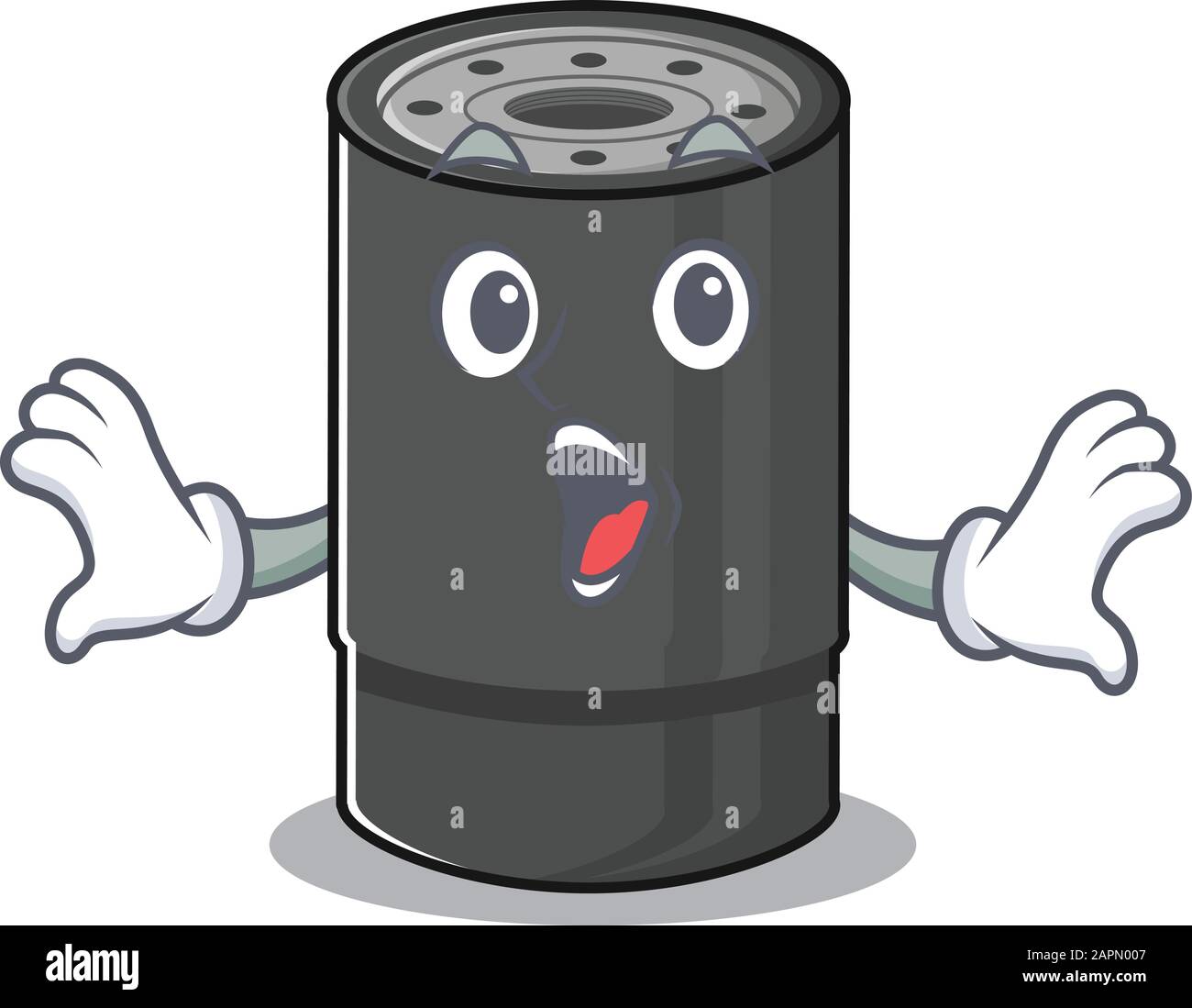 Oil filter cartoon character design on a surprised gesture Stock Vector ...