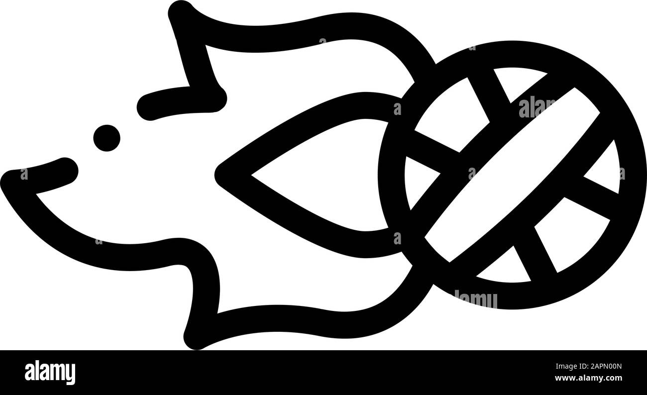 Flying Ball Icon Vector Outline Illustration Stock Vector Image & Art ...