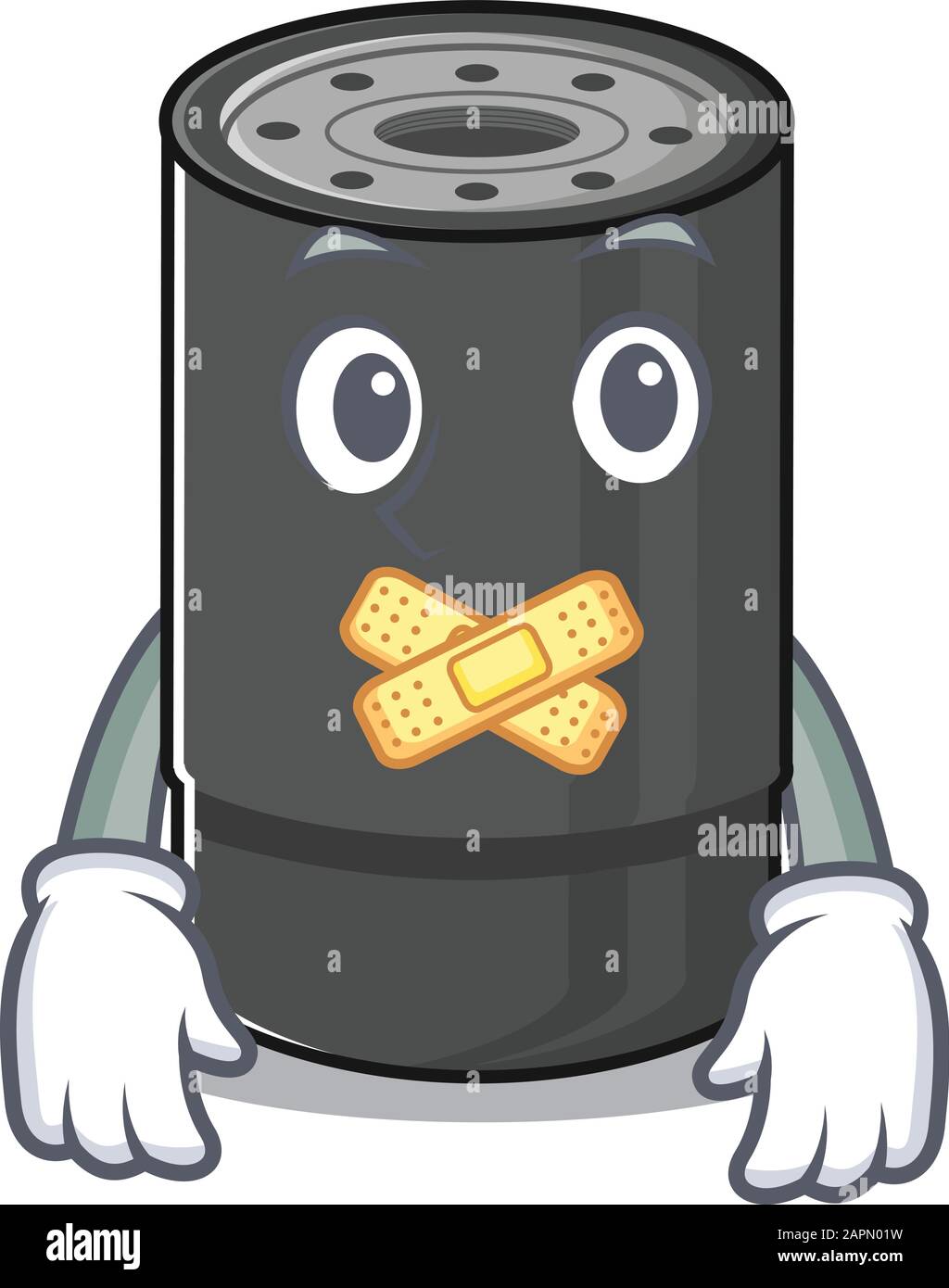 a silent gesture of oil filter mascot cartoon character design Stock ...