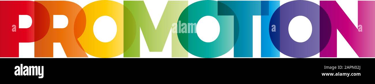 The word Promotion. Vector banner with the text colored rainbow Stock ...