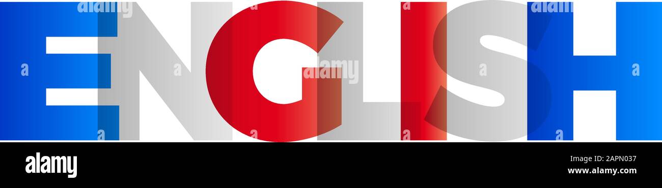 The word English. Vector banner with the text colored rainbow Stock ...