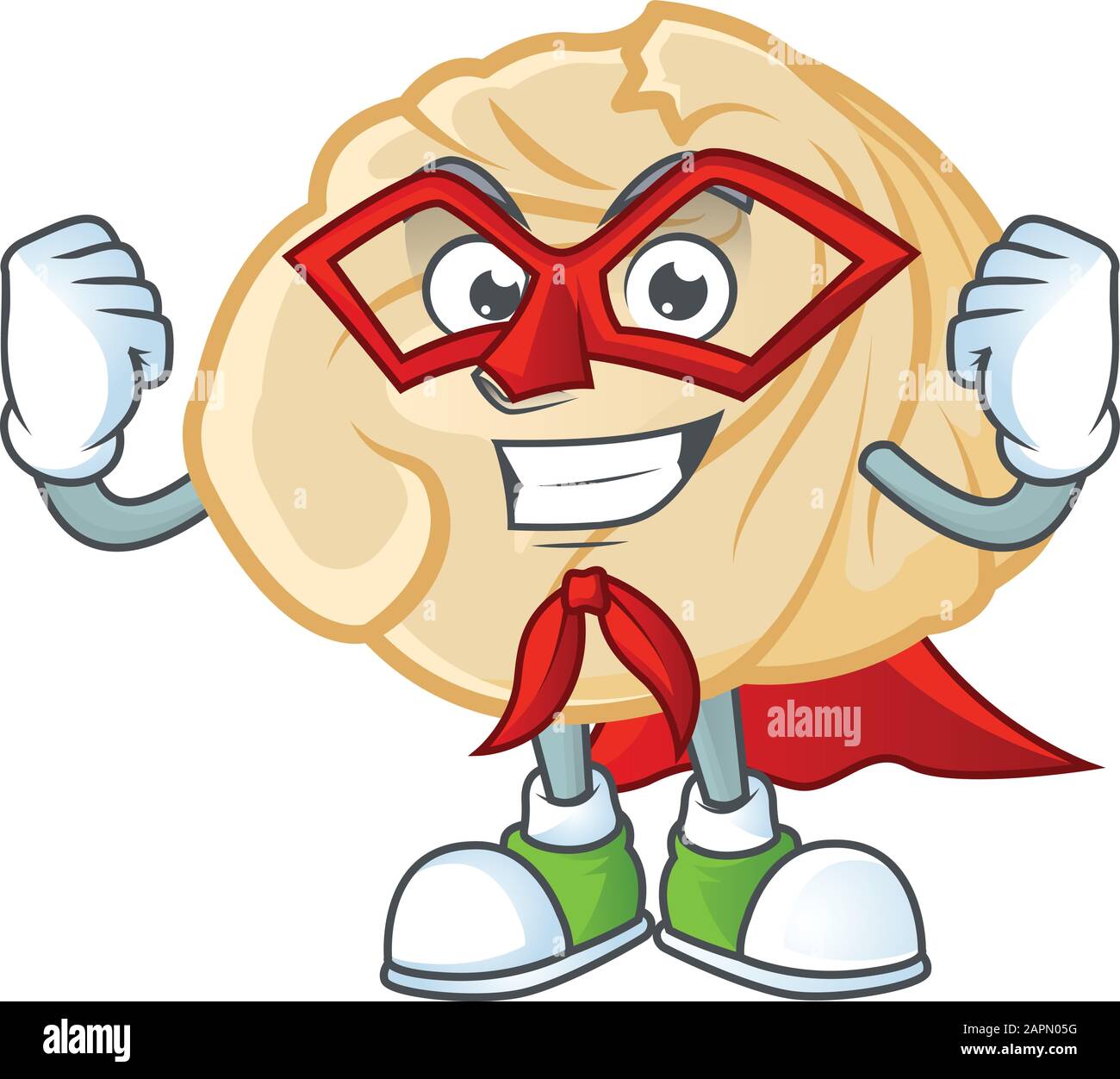 Smiley mascot of dumpling dressed as a Super hero Stock Vector Image ...