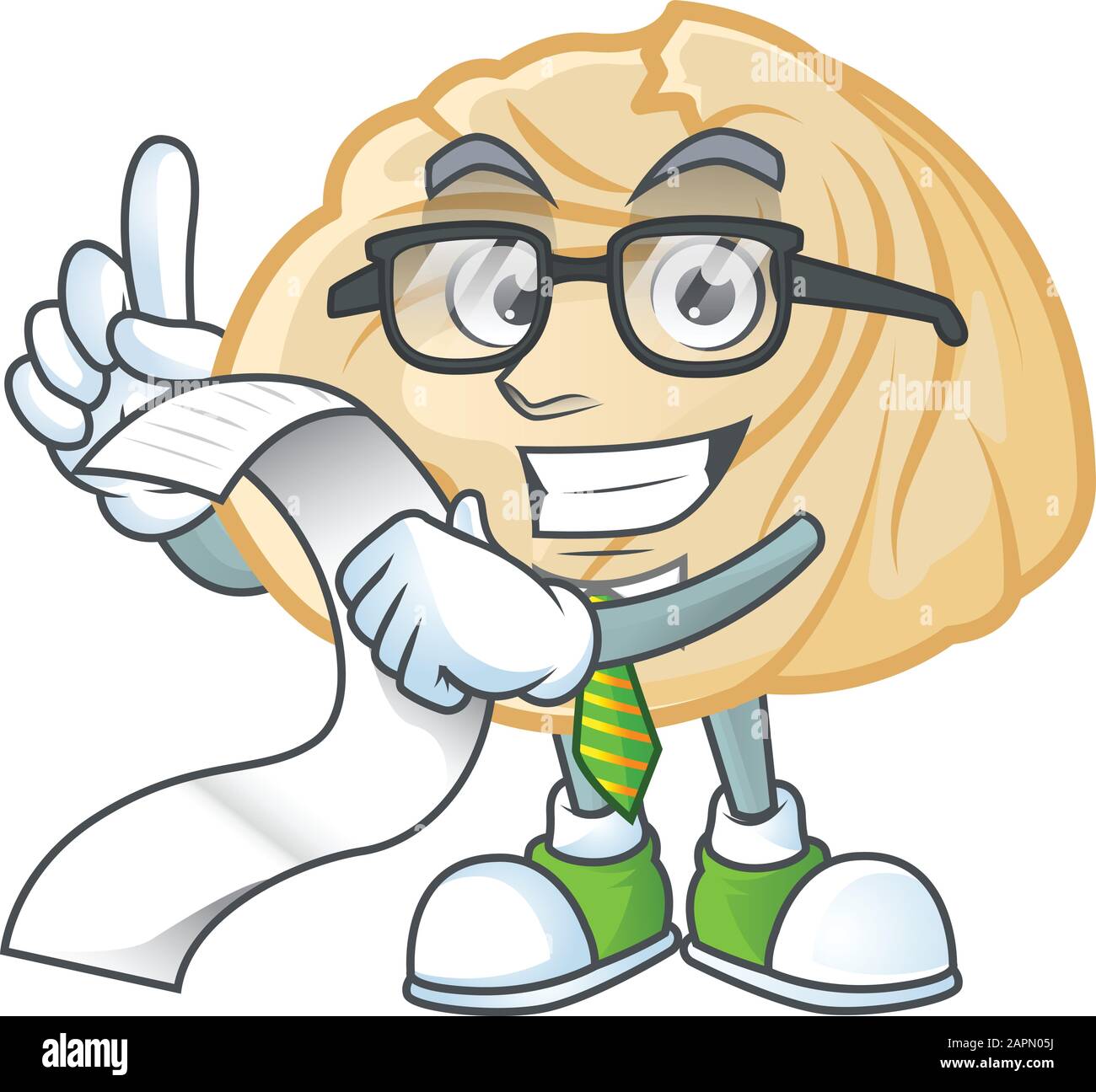 A funny cartoon character of dumpling with a menu Stock Vector Image ...