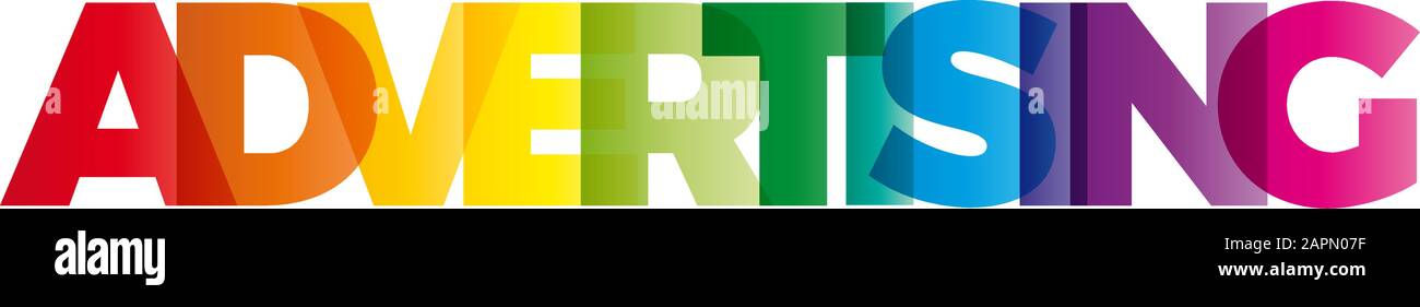 The word Advertising. Vector banner with the text colored rainbow Stock ...