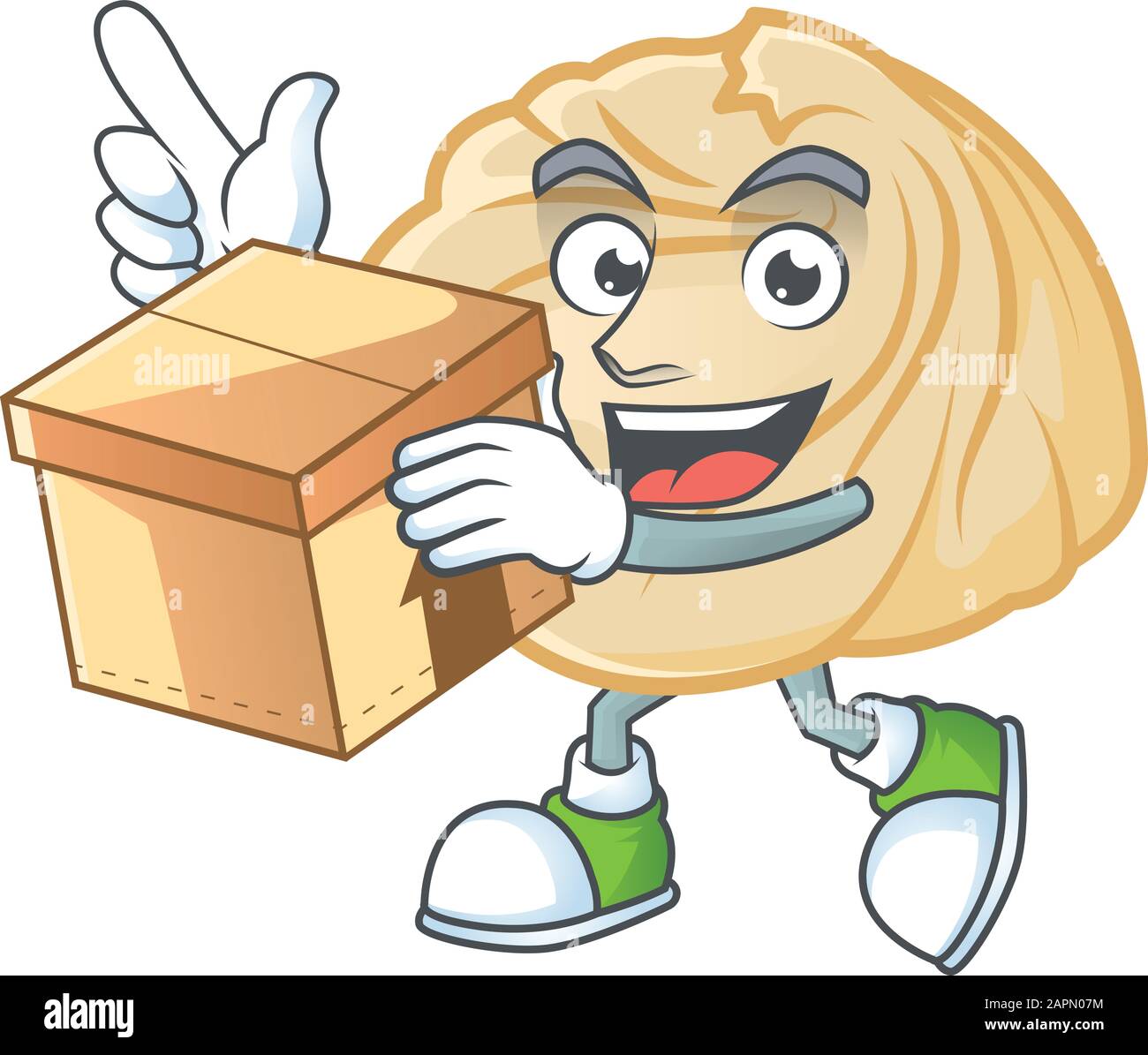Cute dumpling cartoon character having a box Stock Vector Image & Art ...