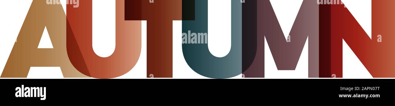 The word Autumn. Vector banner with the text colored rainbow Stock ...