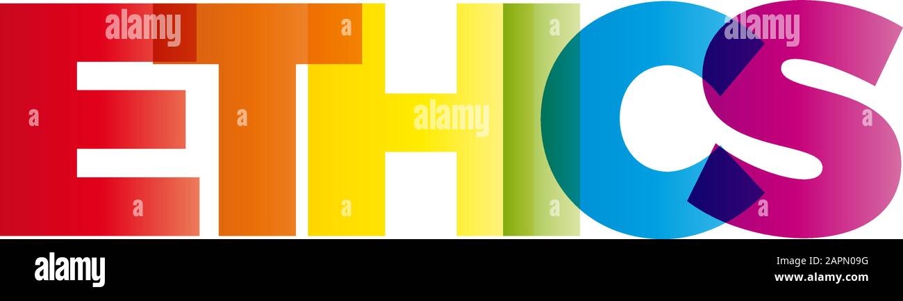 The word Ethics. Vector banner with the text colored rainbow Stock ...