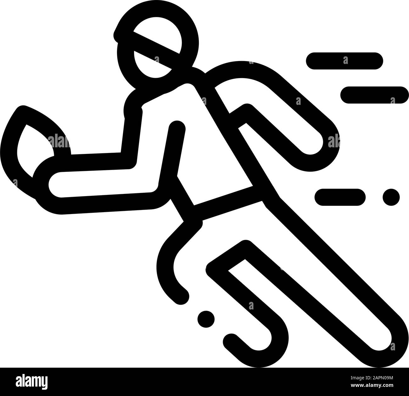 Rugby Player in Motion Icon Vector Outline Illustration Stock Vector ...