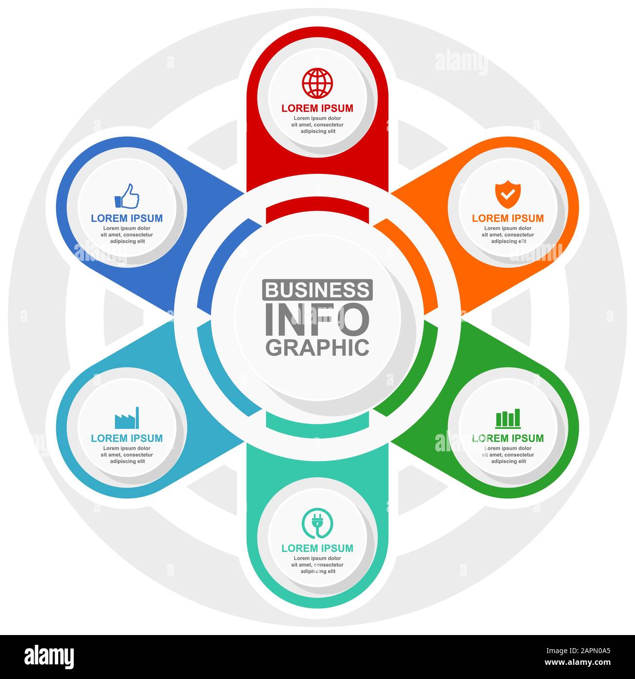Business and industrial infographic vector template, flat design ...