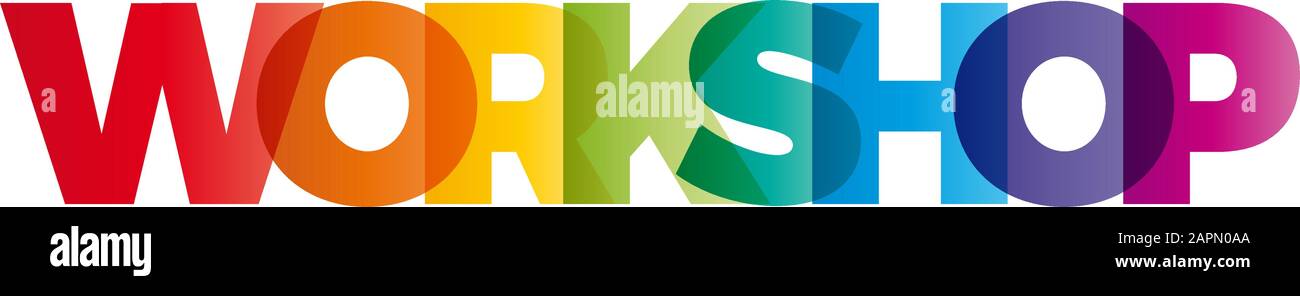 The word Workshop. Vector banner with the text colored rainbow Stock ...