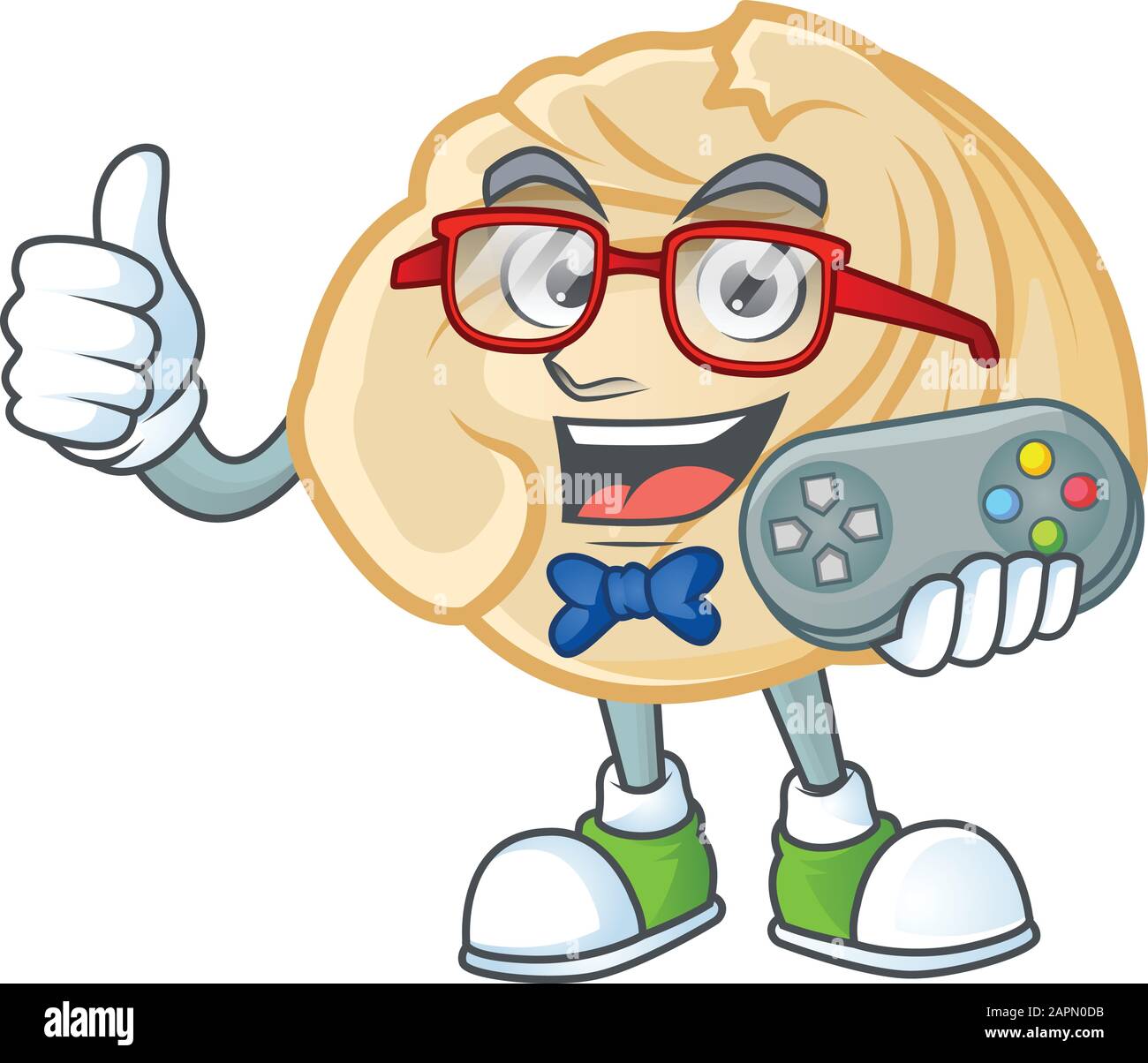 Smiley gamer dumpling cartoon mascot design style Stock Vector Image ...